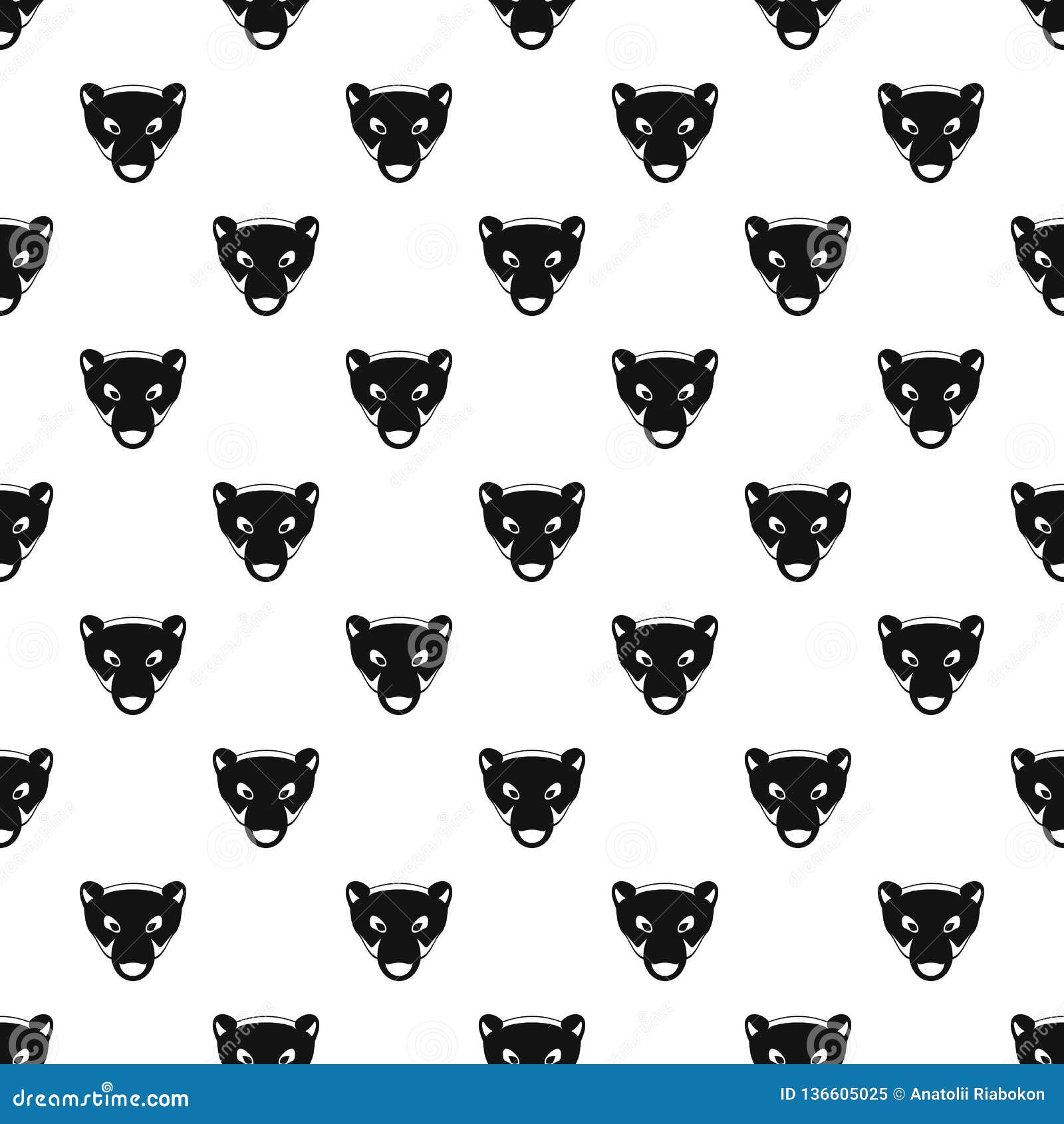 Polar Bear Head Pattern Seamless Vector Stock Vector - Illustration of ...