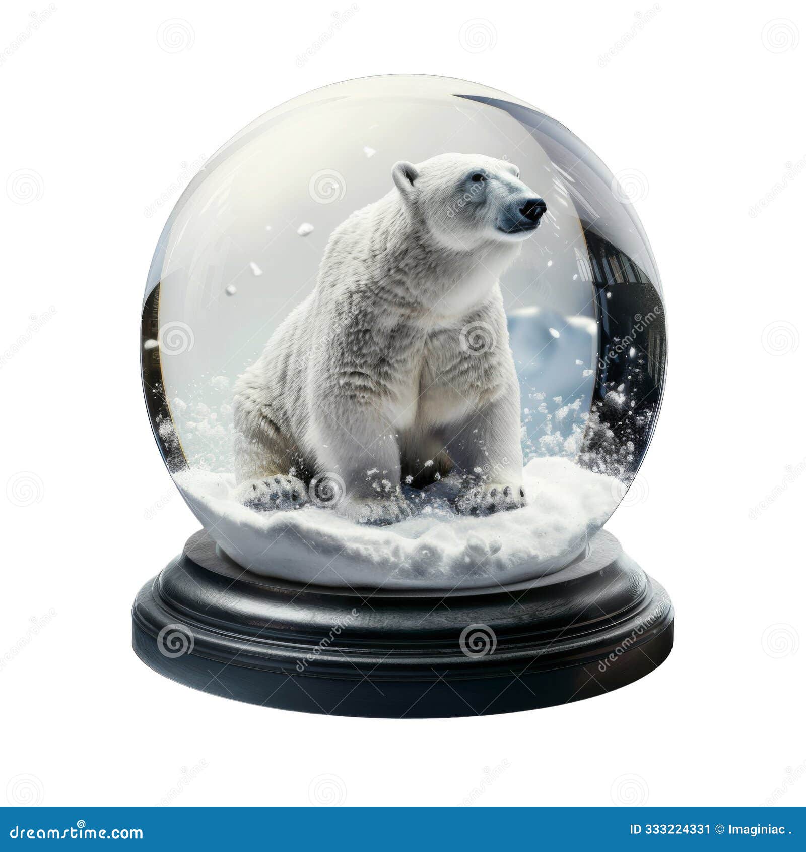 Polar Bear Inside a Glass Snow Globe Stock Illustration - Illustration ...