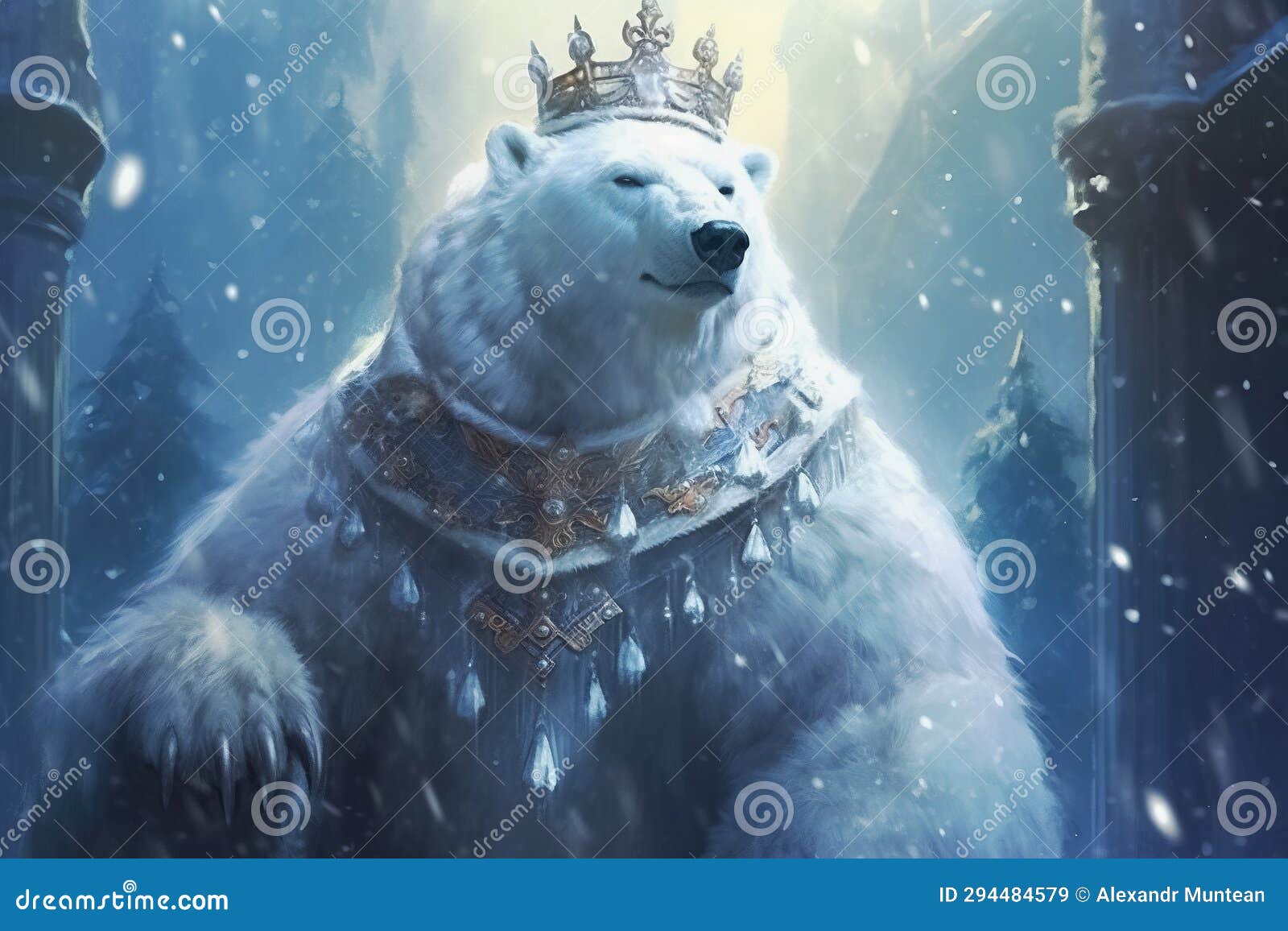 Polar bear king. stock illustration. Illustration of crown - 294484579