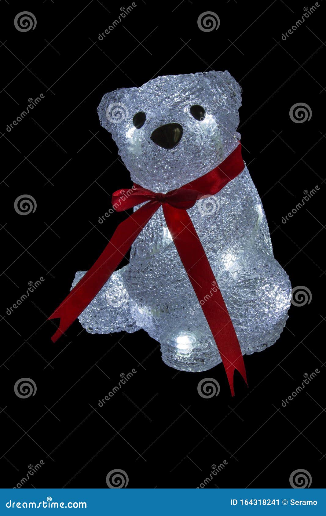 Polar bear with led lights stock image. Image of evening - 164318241