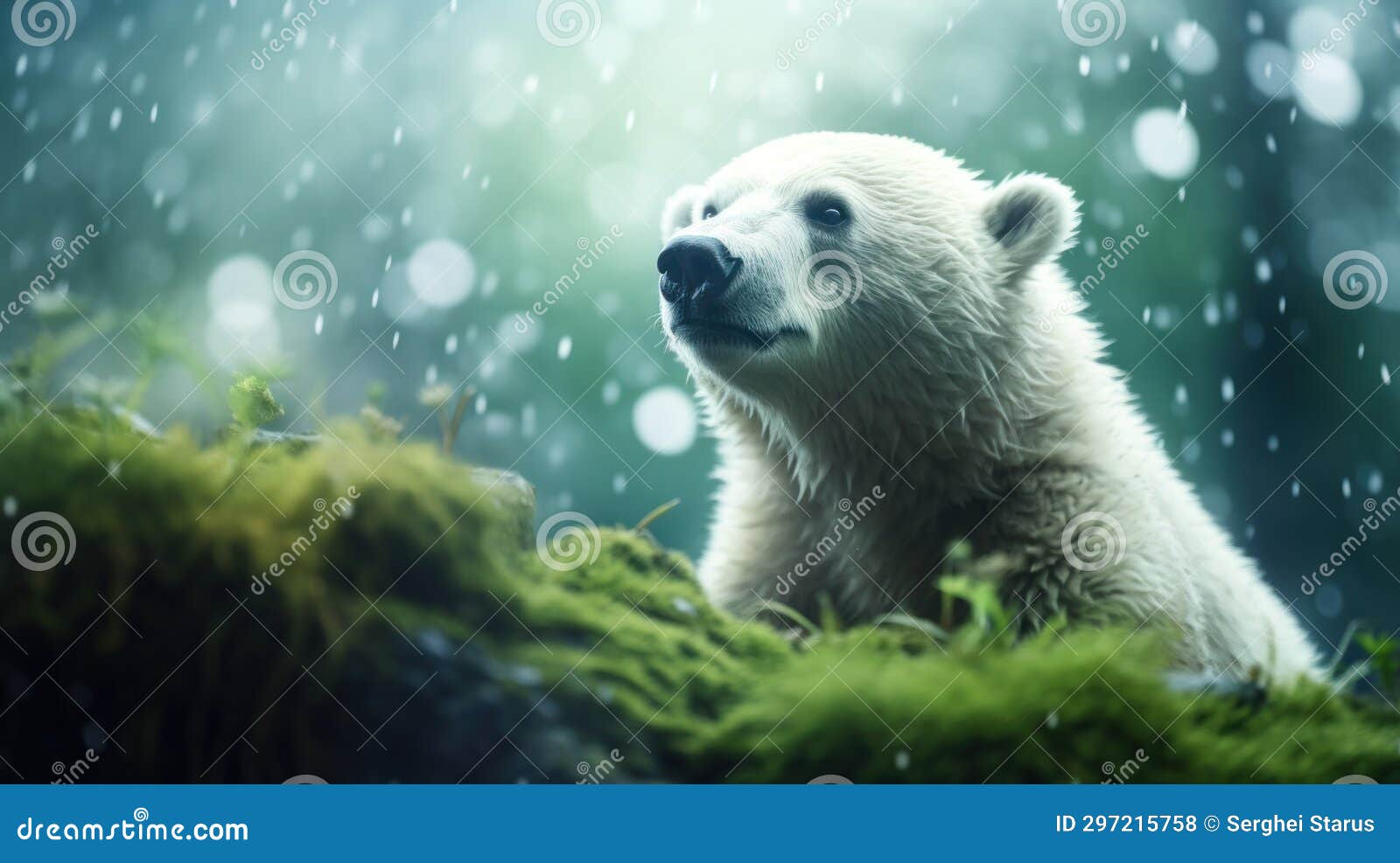 A Polar Bear is Looking Up at the Camera, AI Stock Photo - Image of ...