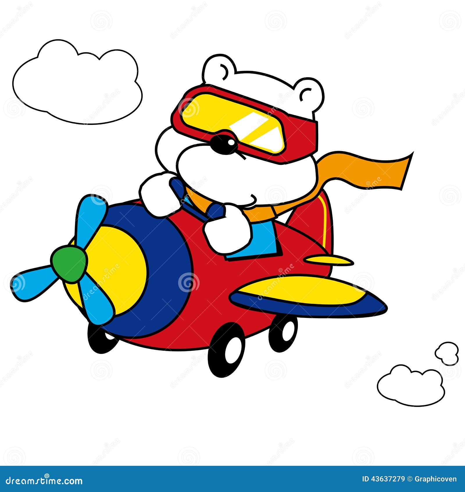 Polar Bear Pilot stock vector. Illustration of smart - 43637279