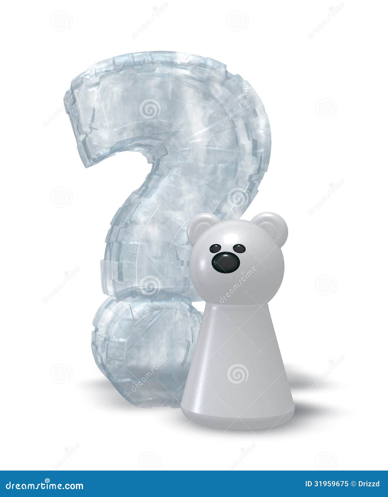 Polar bear question stock illustration. Illustration of mark - 31959675