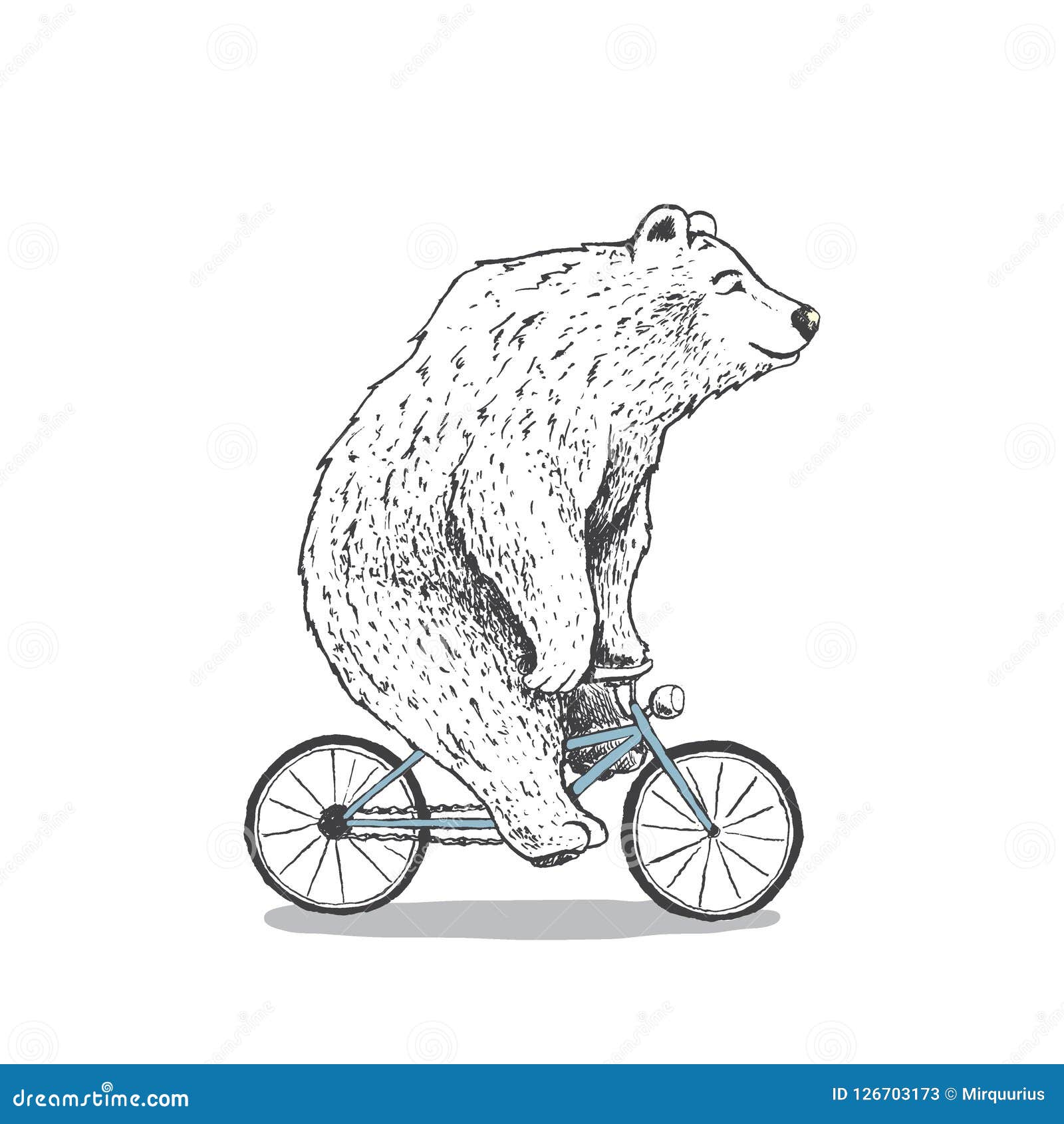 Polar Bear is Riding a Bicycle Stock Vector - Illustration of design ...