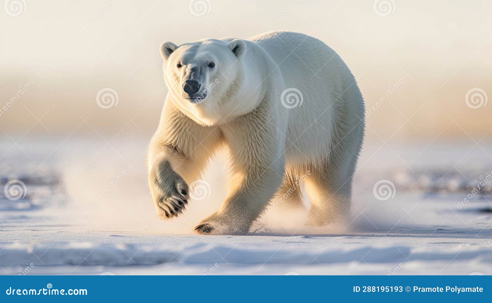 A Polar Bear Running on Ice. Generative Ai Stock Illustration ...