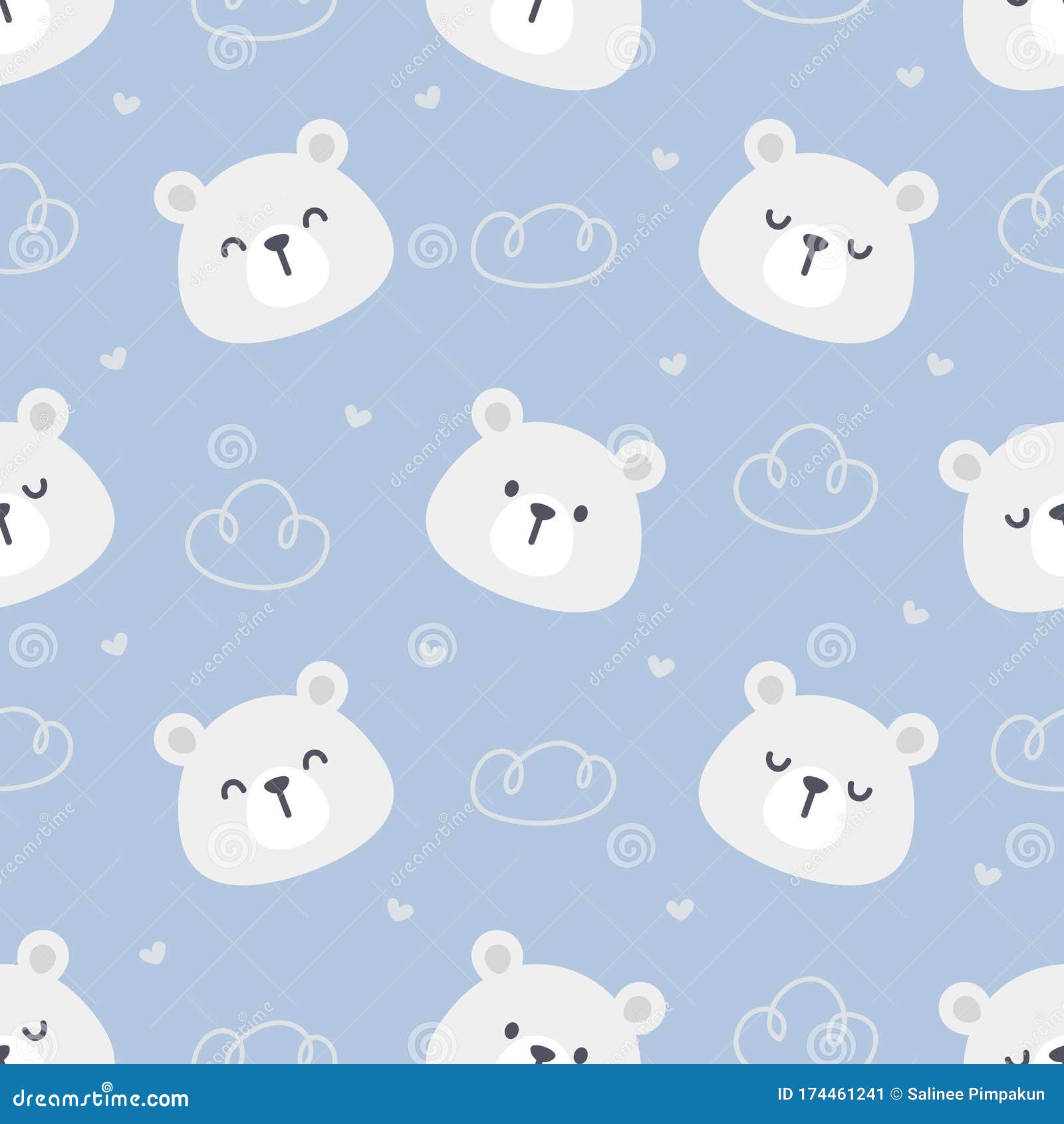 Polar Bear Seamless Pattern Background Stock Illustration ...