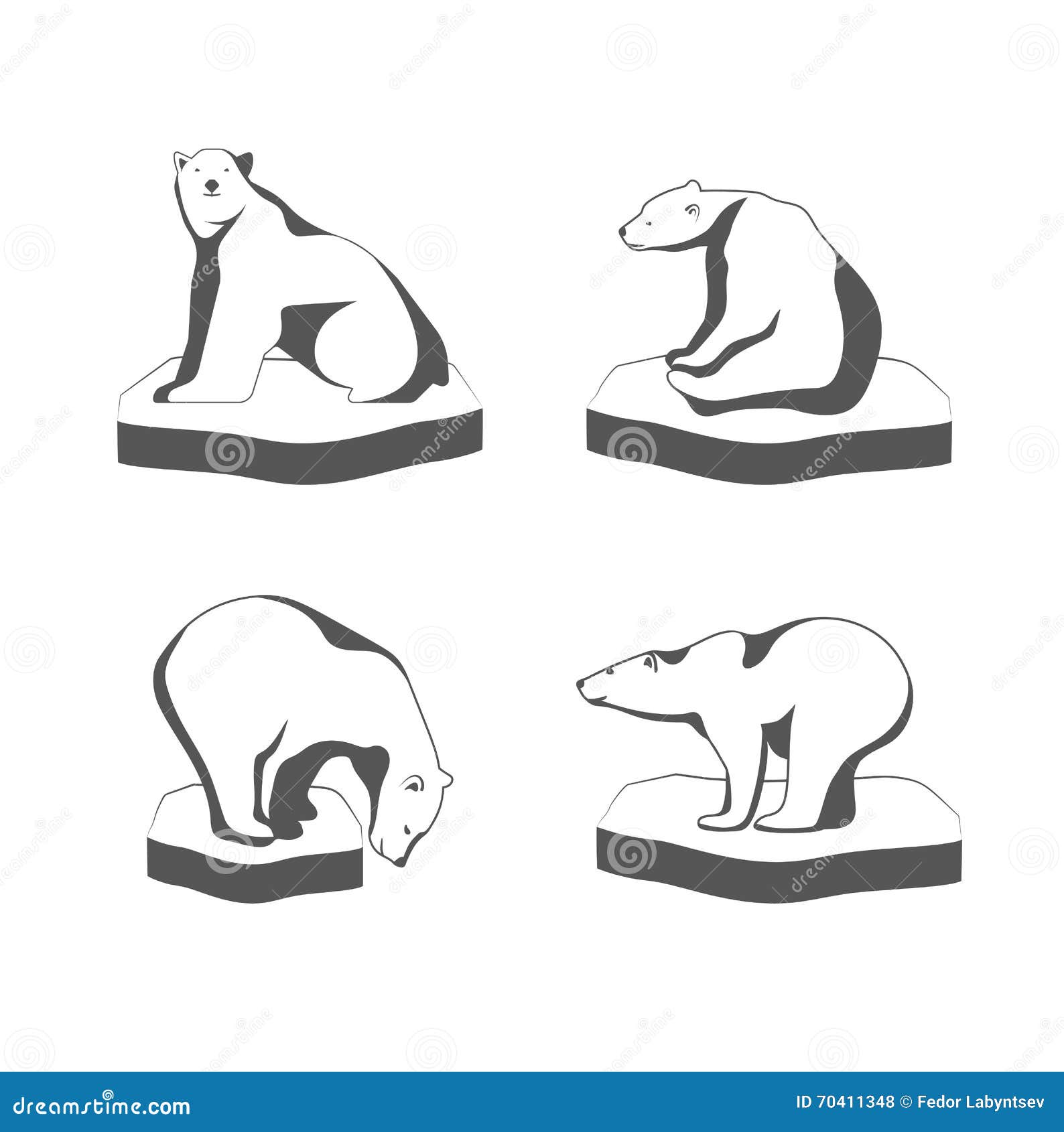 A Polar Bear Sits on the Ice the Symbol of the Arctic. Stock Vector ...