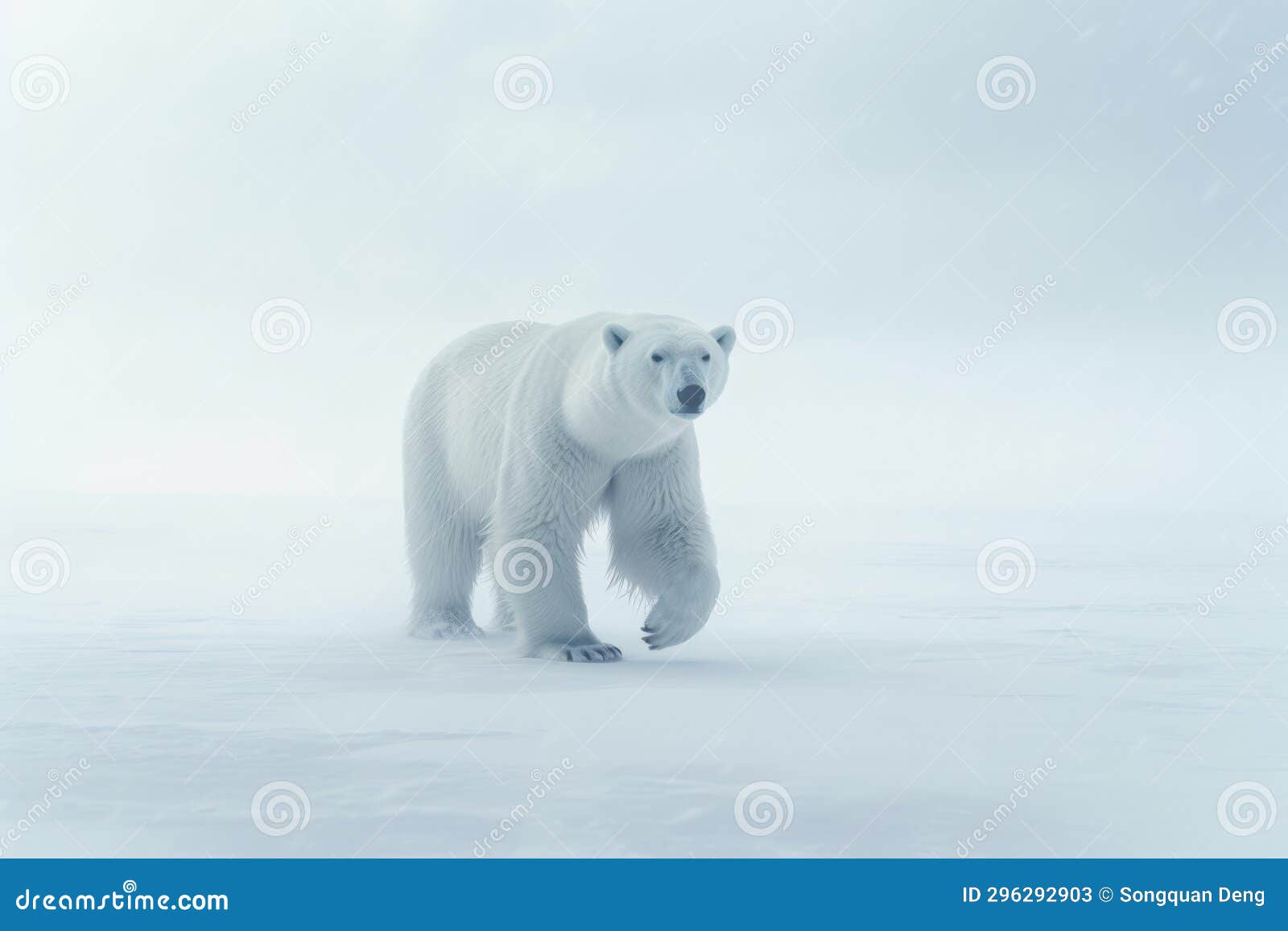 Polar Bear Stand in Wild in Winter with Snow. Stock Illustration ...