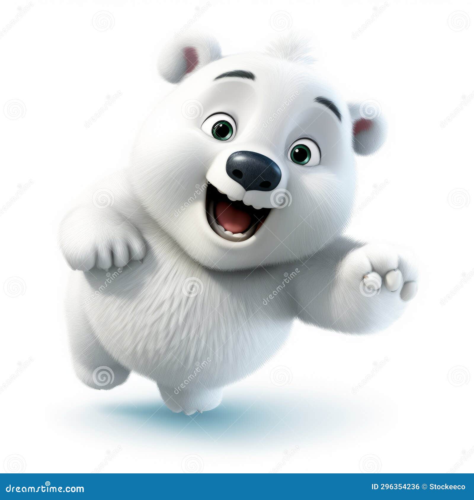Detailed Animated Polar Bear Running Towards Camera Stock Illustration ...