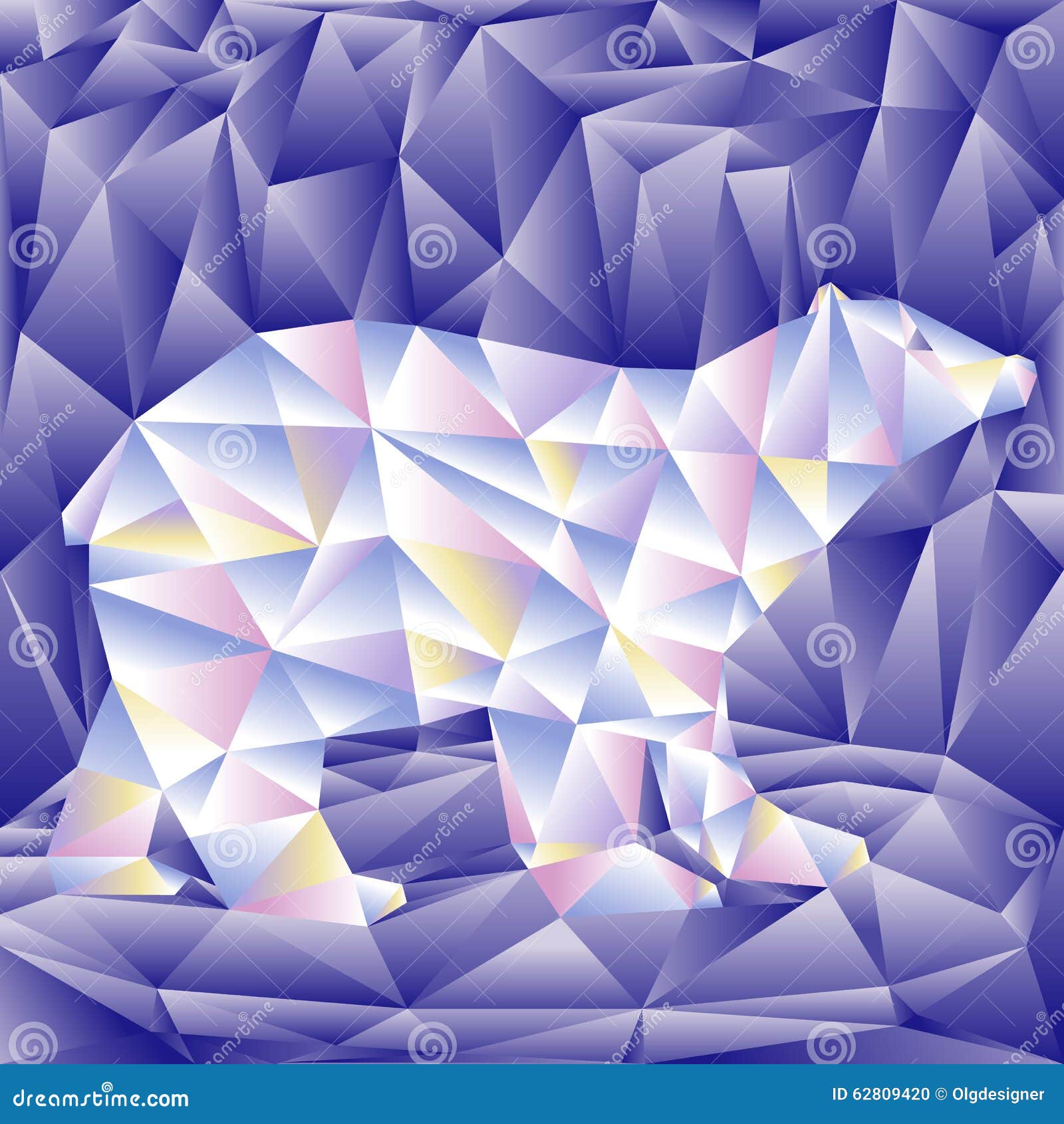Polar Bear of Triangle Shape Stock Vector - Illustration of geometric ...
