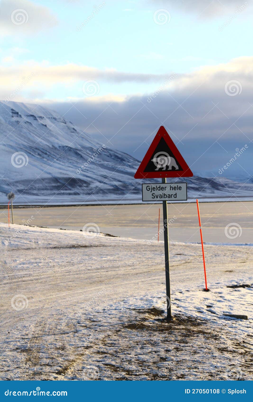 Polar Bear Warning Sign Svalbard Stock Photo - Image of black, svalbard ...