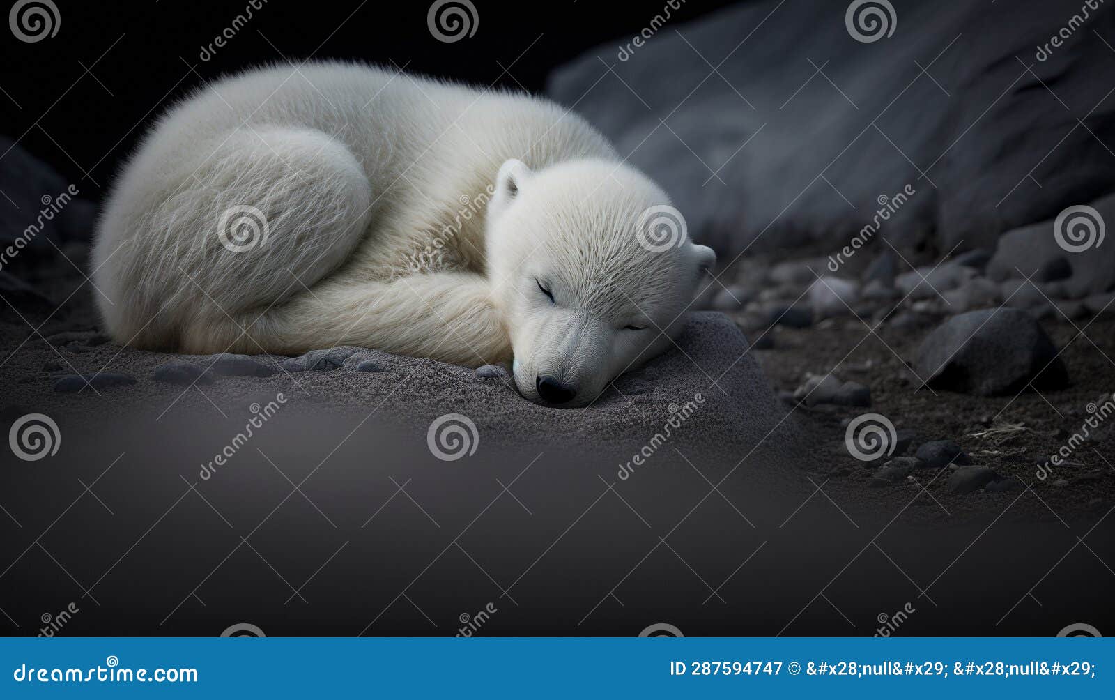 Polar Bears Sleep in the Snow. Generative AI Stock Illustration ...