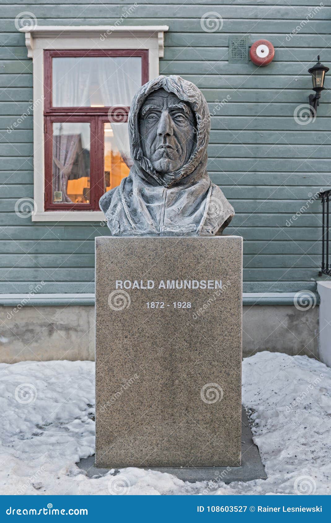 Polar Explorer Roald Amundsen Statue in Front of the Museum in Tromso ...