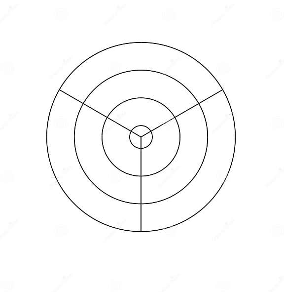 Polar Grid Concentric Circles and Steps. Blank Vector Polar Graph Paper ...