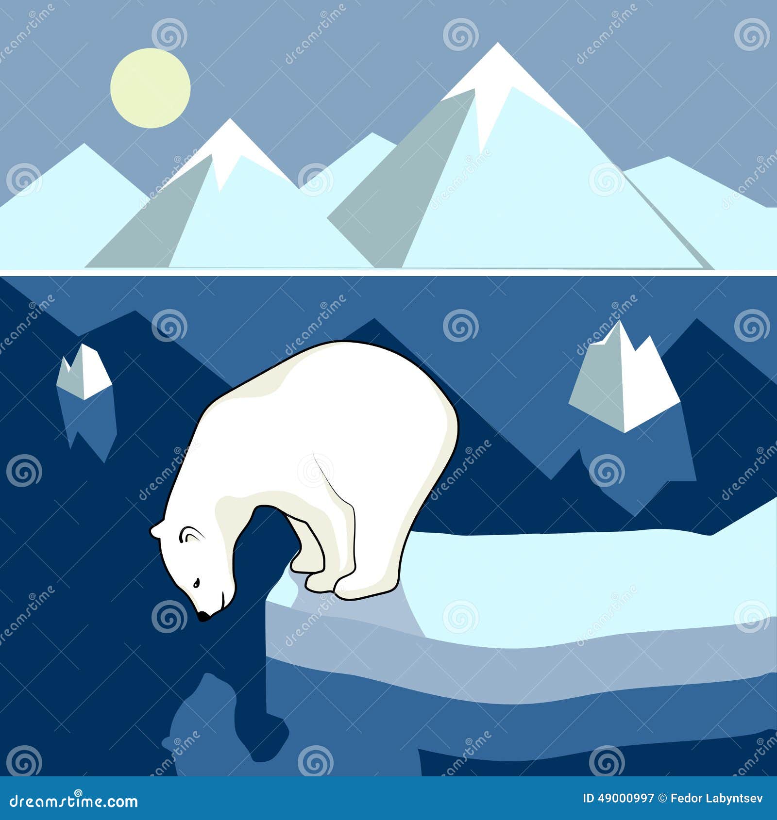 Polar Landscape. Northern Lights. Cartoon Vector | CartoonDealer.com ...