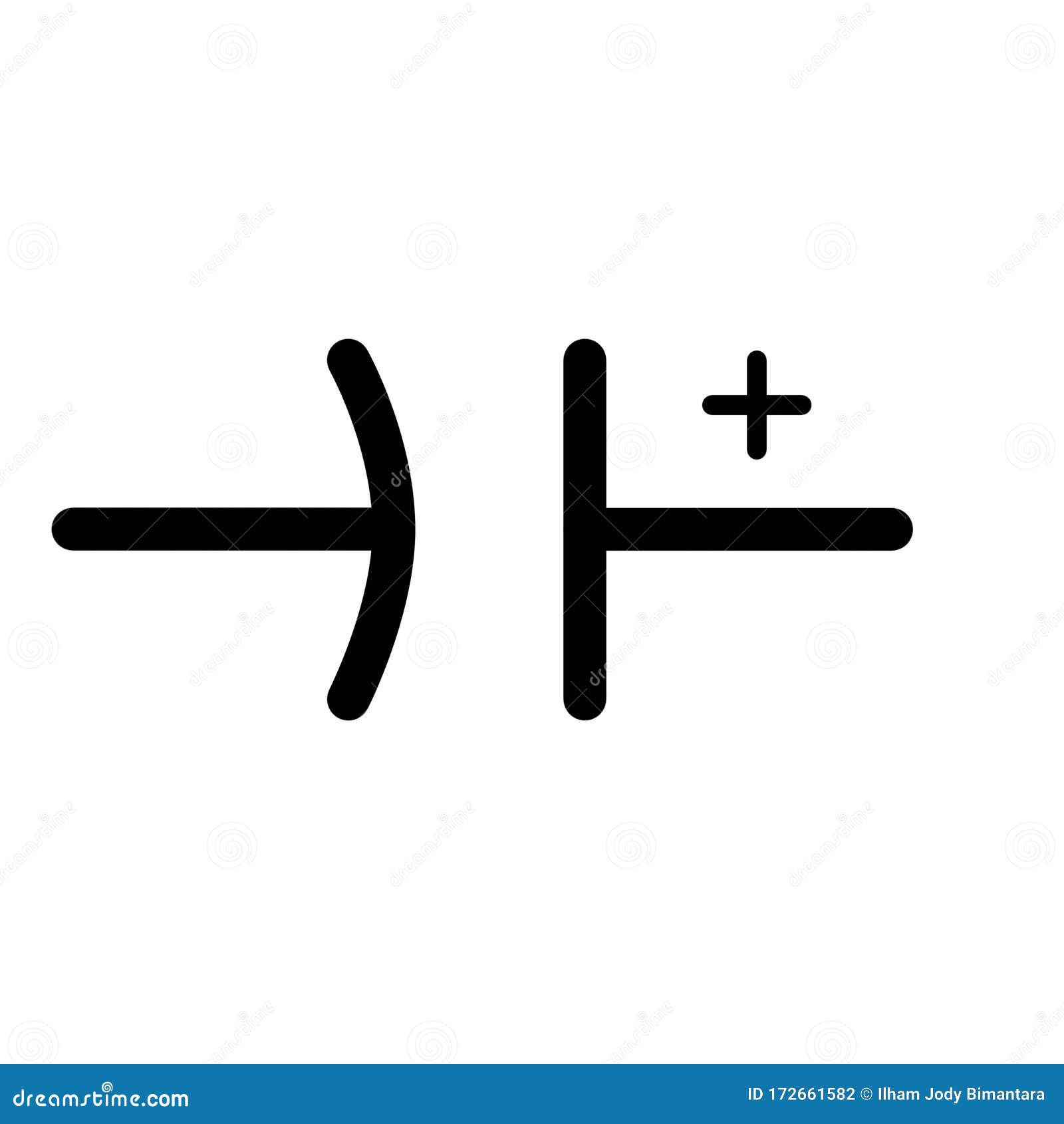Polarized Capacitor Component US Symbol for Circuit Design Stock ...
