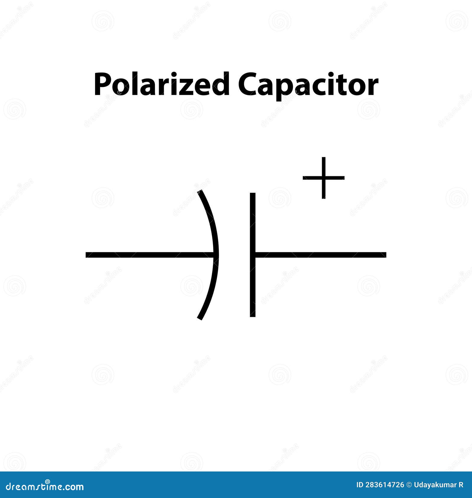 Polarized Capacitor. Electronic Symbol. Illustration of Basic Circuit ...