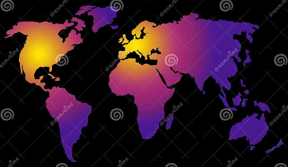 Polarized world map stock illustration. Illustration of countries - 7329193