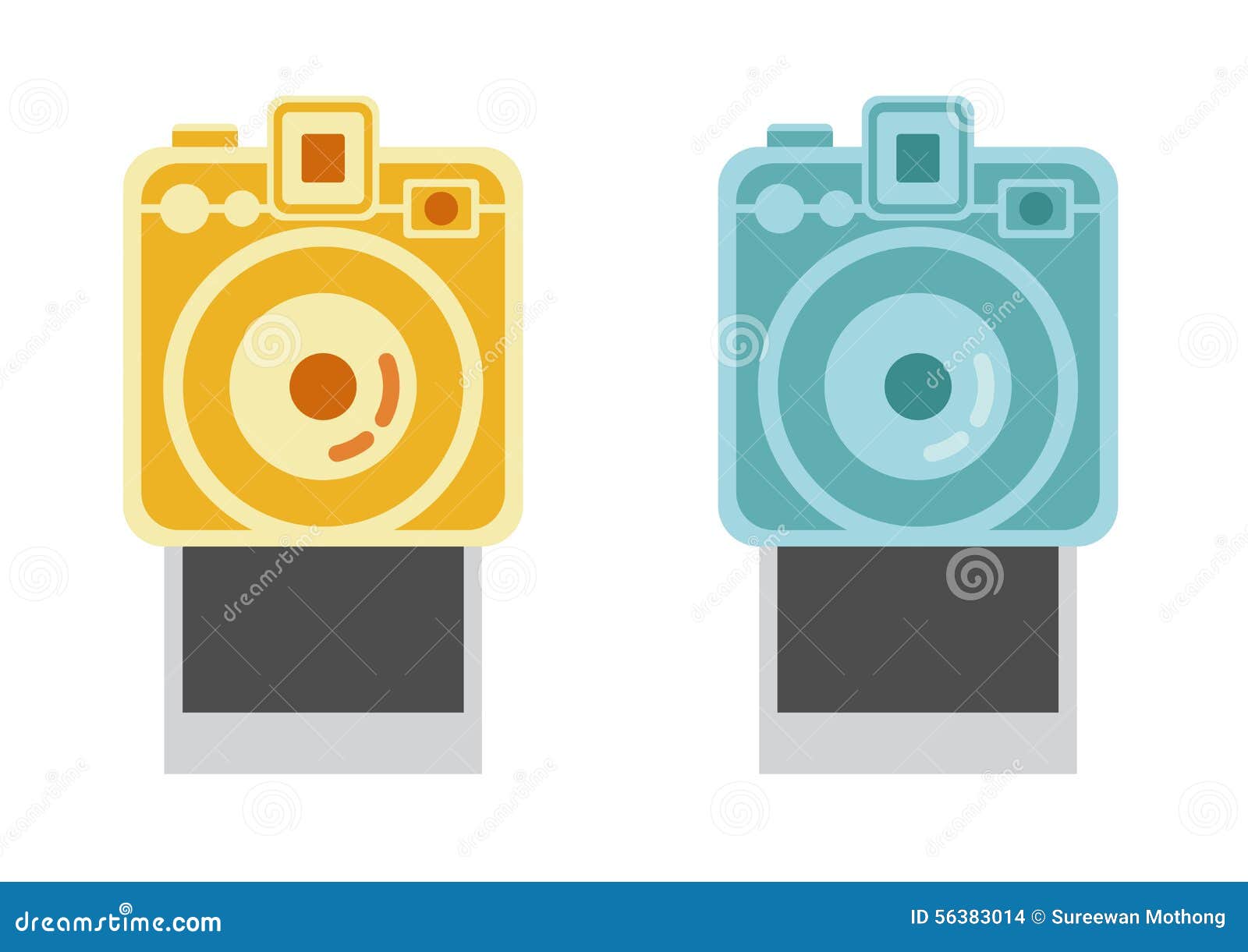 Polaroid Camera and Frame, Vintage Camera Vector, Polaroid Vector Stock ...