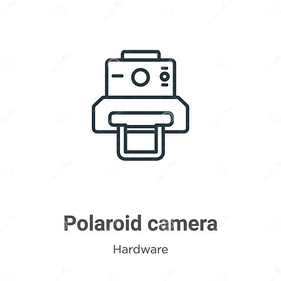 Polaroid Camera Outline Vector Icon. Thin Line Black Polaroid Camera ...
