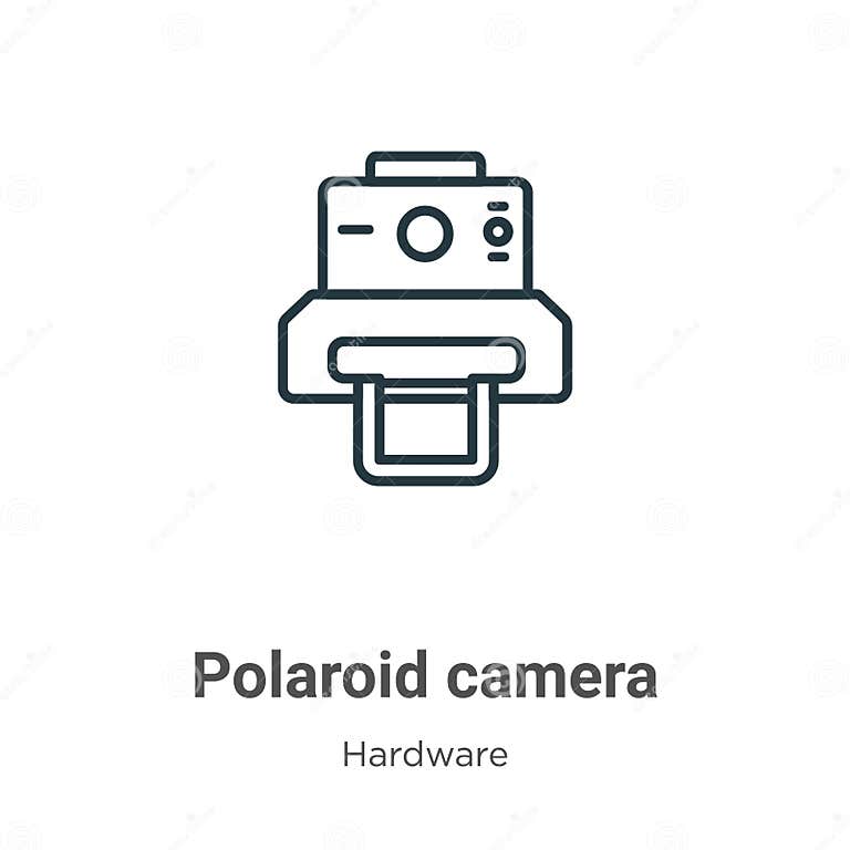Polaroid Camera Outline Vector Icon. Thin Line Black Polaroid Camera ...