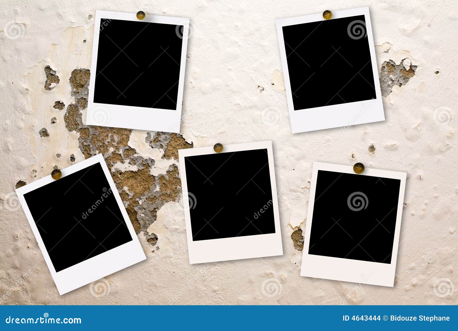 Polaroid Films on Damaged Wall Stock Illustration - Illustration of ...