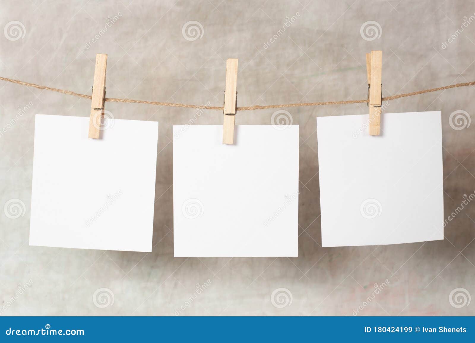 Polaroid Frame.Retro Photo Frames Hanging On Grey Background. Real ...