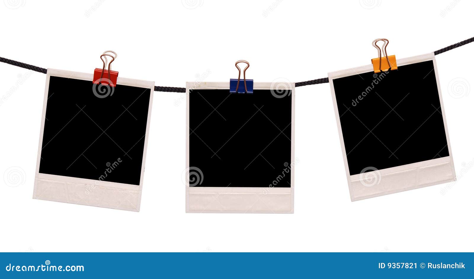 Polaroids Rope String Washing Line Royalty-Free Stock Photo ...