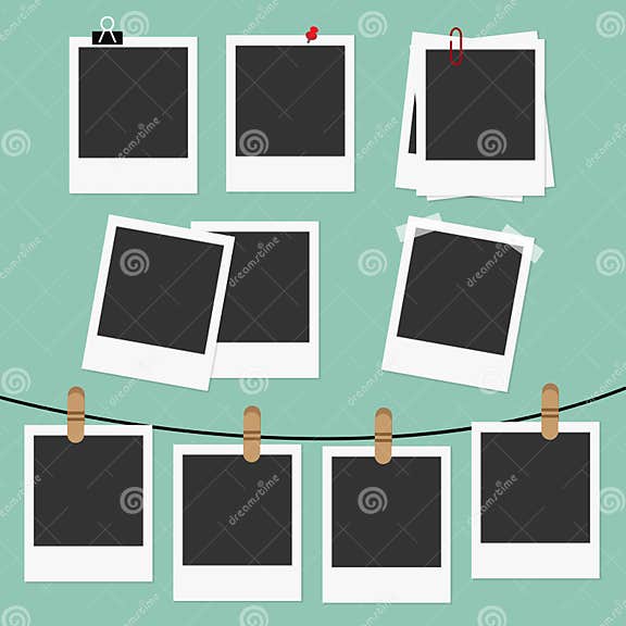 Polaroid frames set stock illustration. Illustration of cartoon - 116327592
