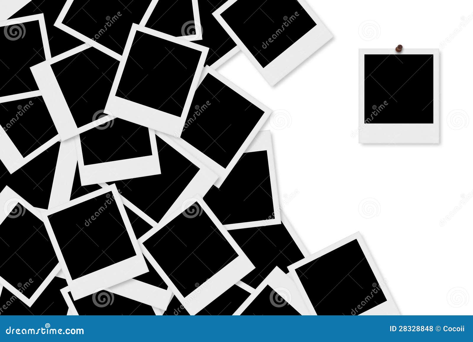 Polaroid Frames & Thumbtack Stock Illustration - Illustration of ...