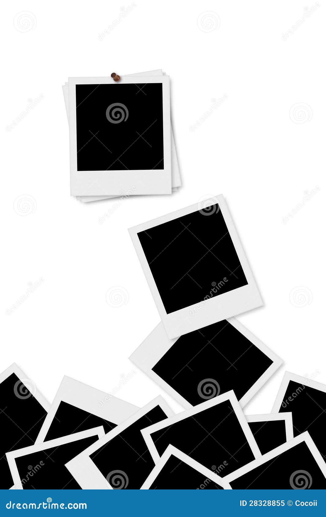 Polaroid Frames & Thumbtack Stock Illustration - Illustration of film ...