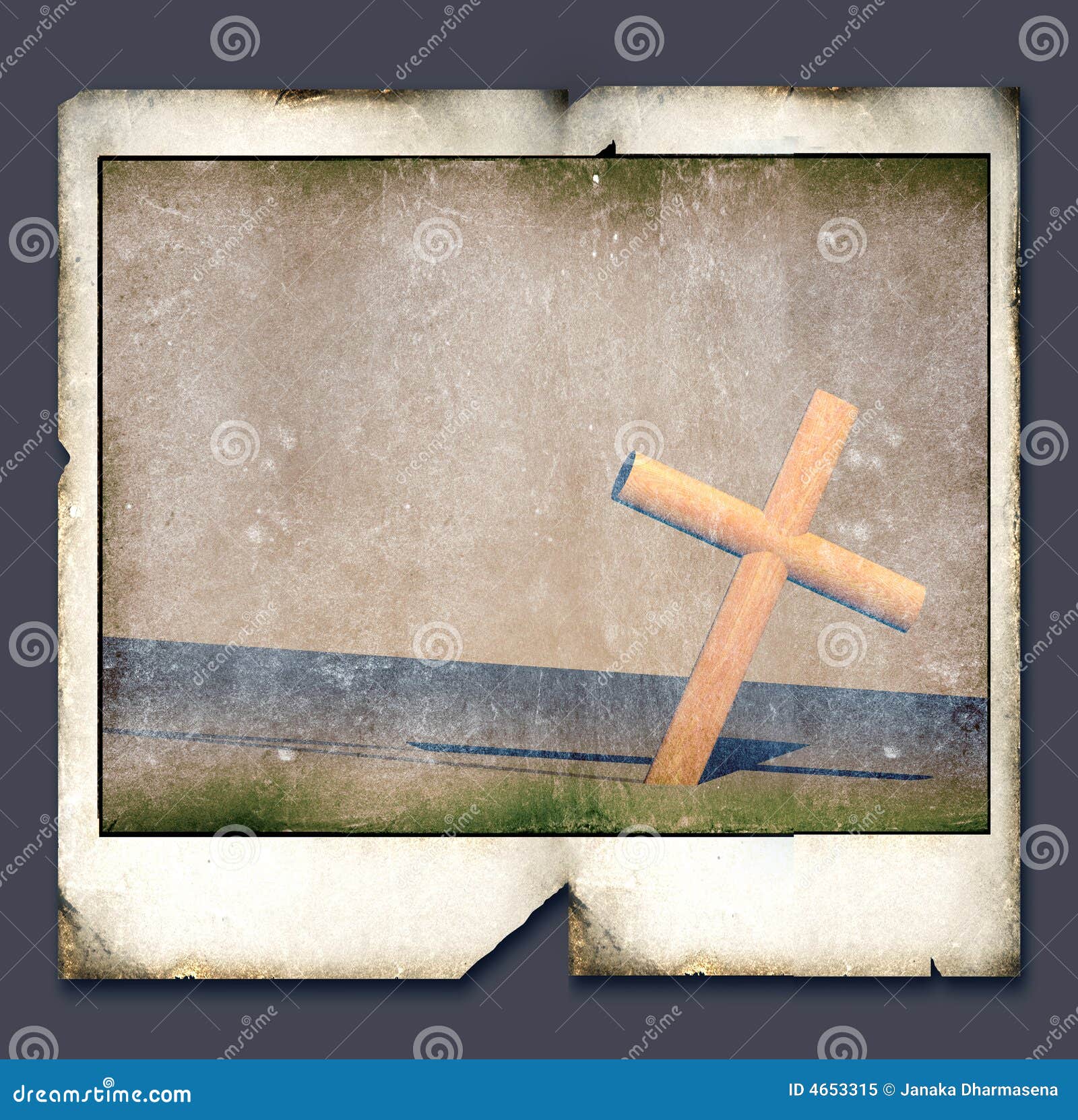 Polaroid with Holy cross stock illustration. Illustration of crucifix ...
