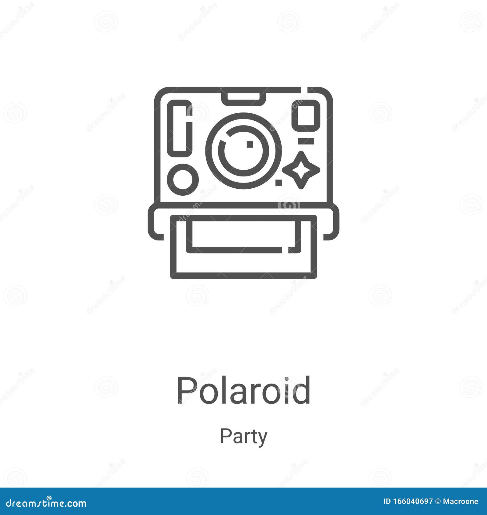 Polaroid Icon Vector from Party Collection. Thin Line Polaroid Outline ...