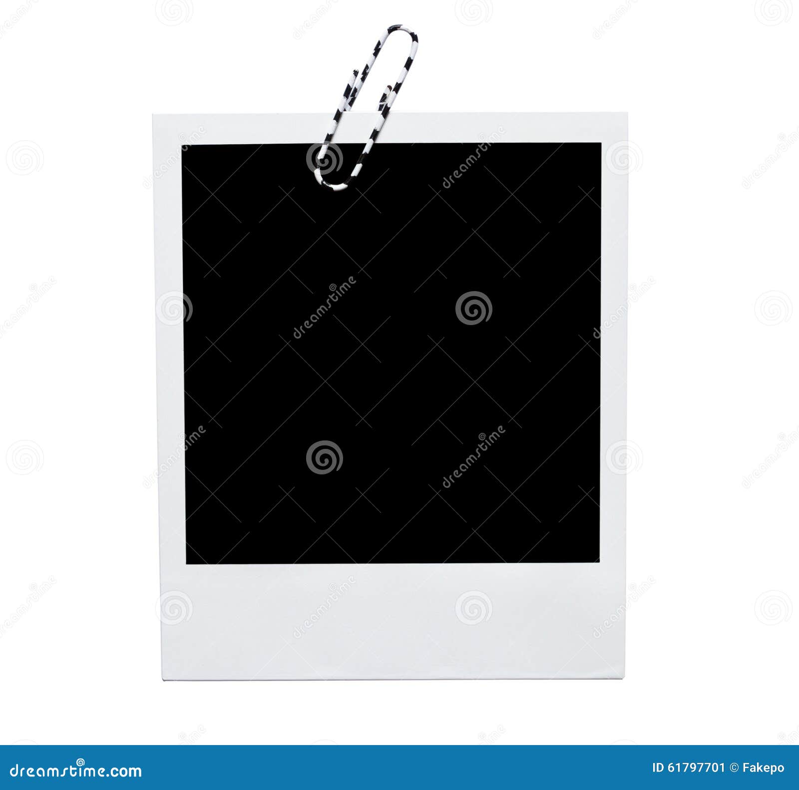 Polaroid Instant Photo Frame with Paperclip Stock Image - Image of ...