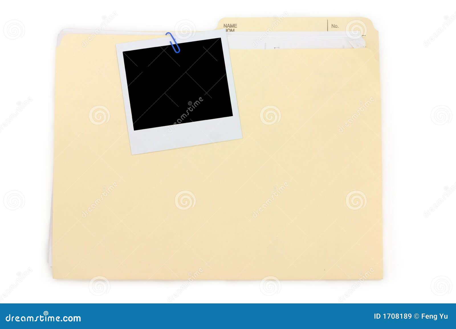 A Polaroid Photo and File Folder Stock Image - Image of office ...
