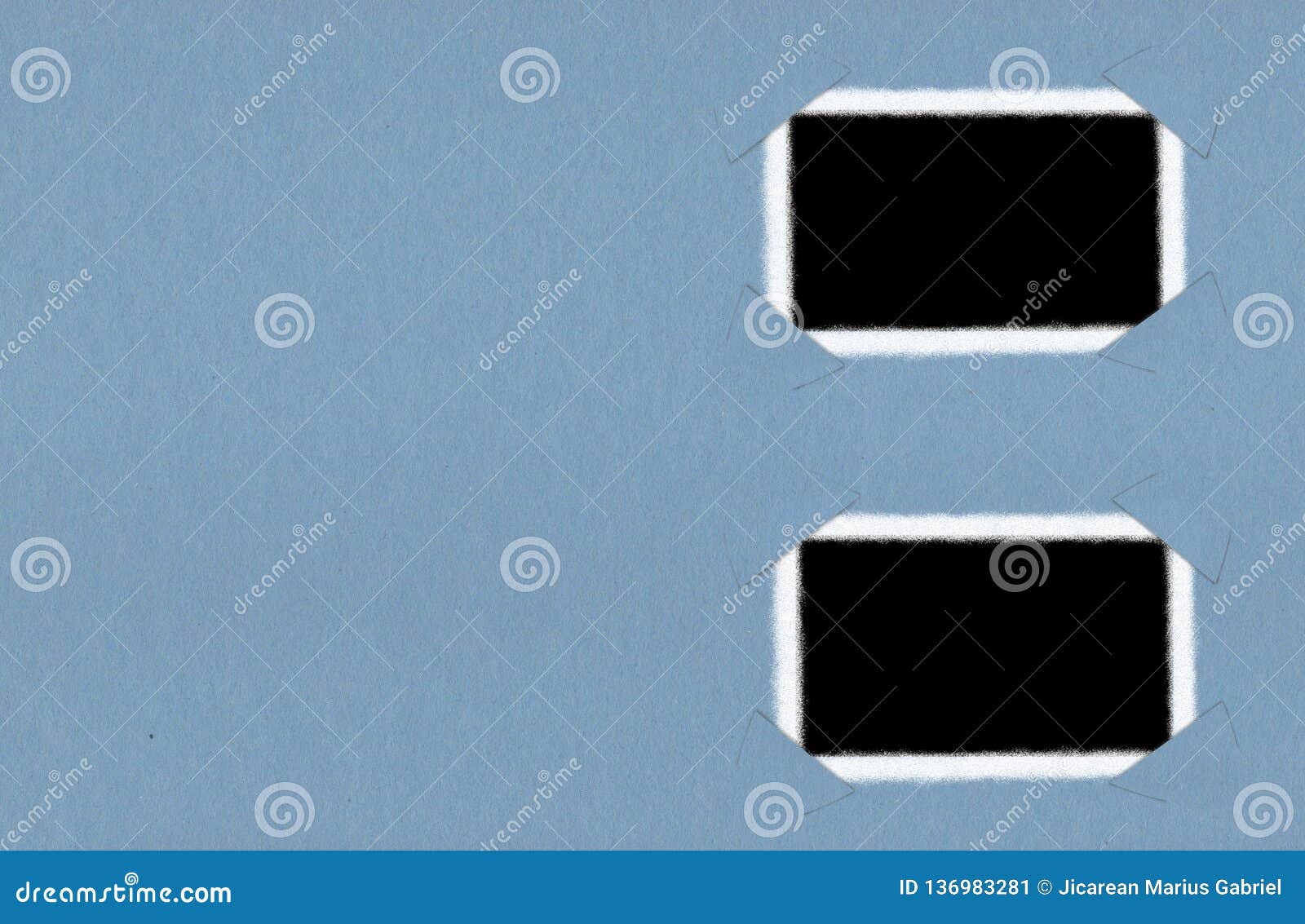 Polaroid Photo Frame on Blue Background Stock Illustration ...