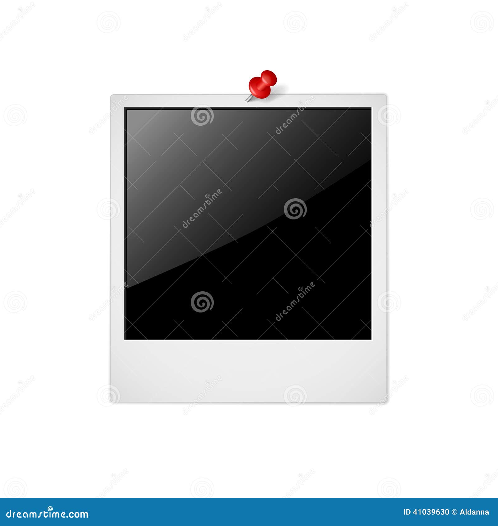 Polaroid Photo Frame With Red Pin Isolated On White Background. Stock ...