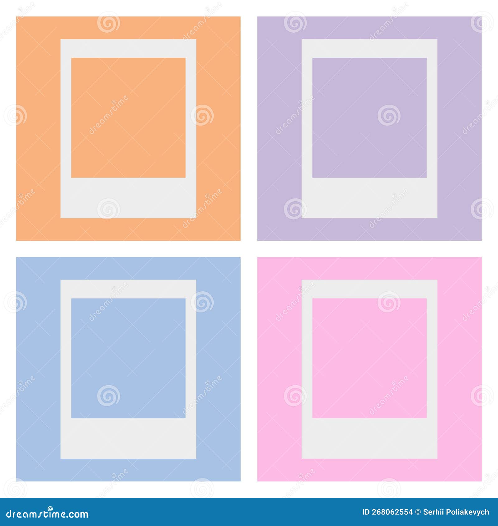 Polaroid Photo Frames Icons. Mockup Frame Design. Vector Illustration ...