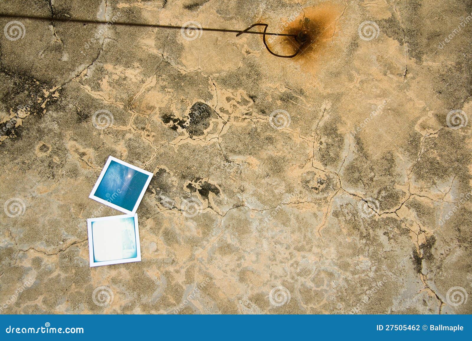 Polaroid Photo Placed on Ground Stock Photo - Image of note, color ...