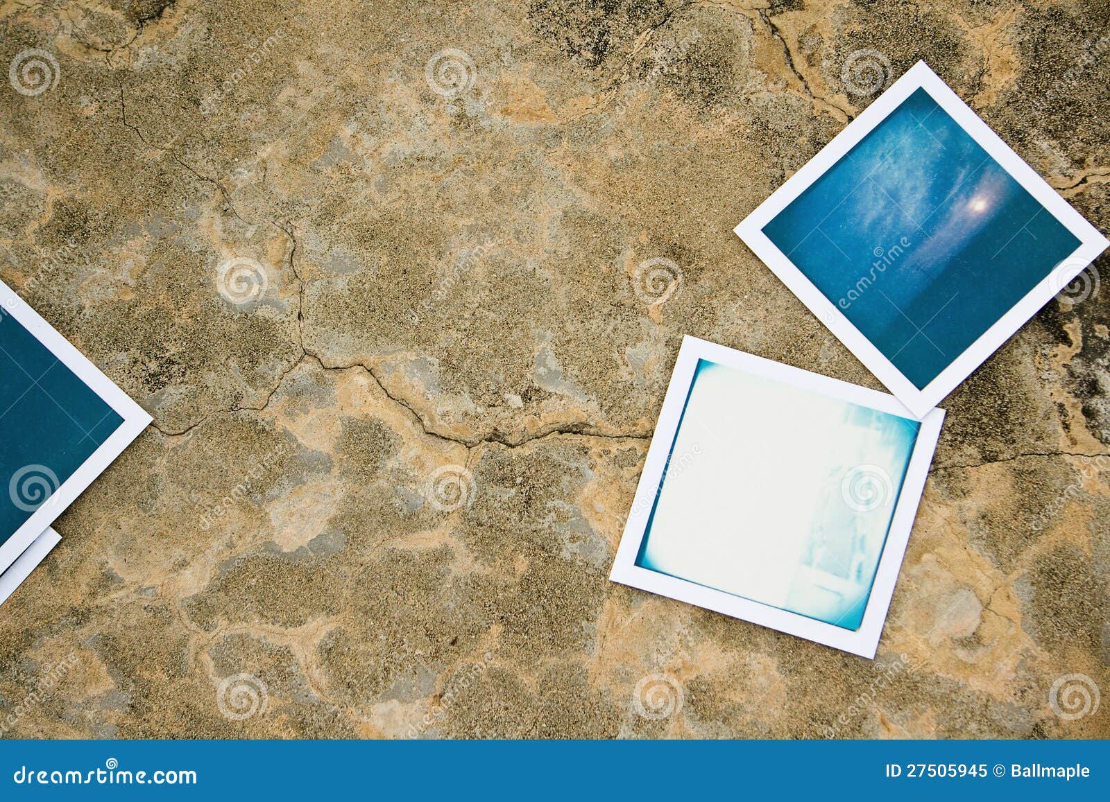 Polaroid Photo Placed on Ground Stock Image - Image of object, brown ...