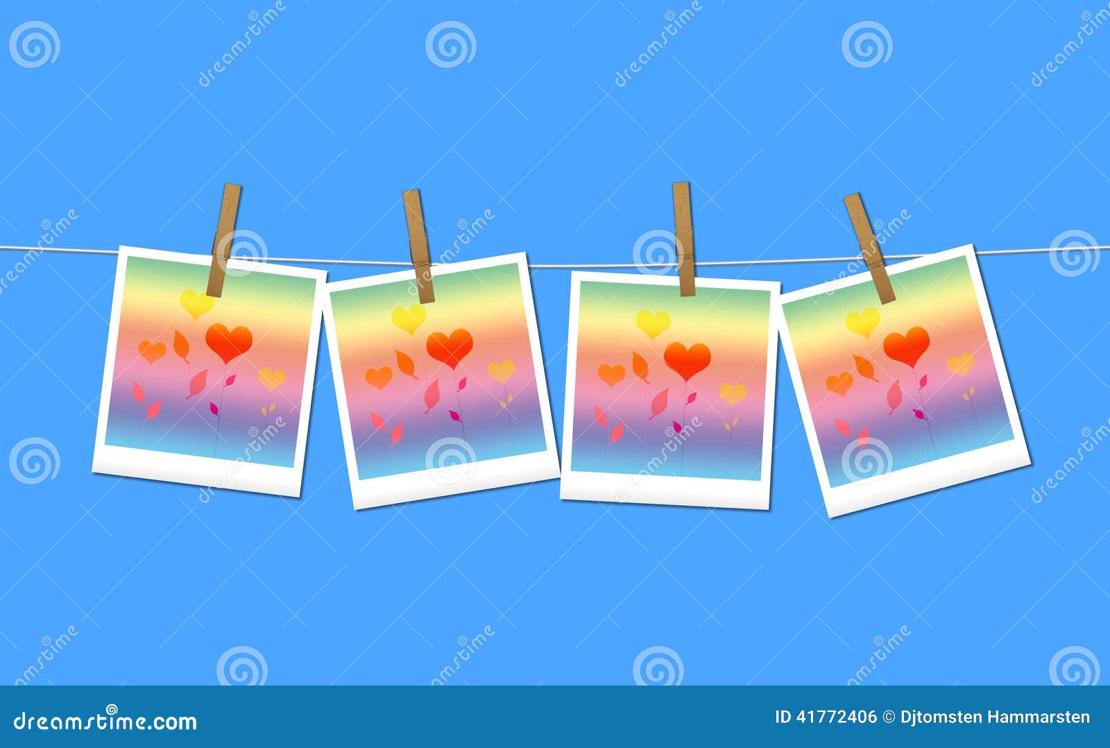 Polaroid Pictures. 2 Polaroid Pictures Glued With Tape. Cartoon Sketch ...