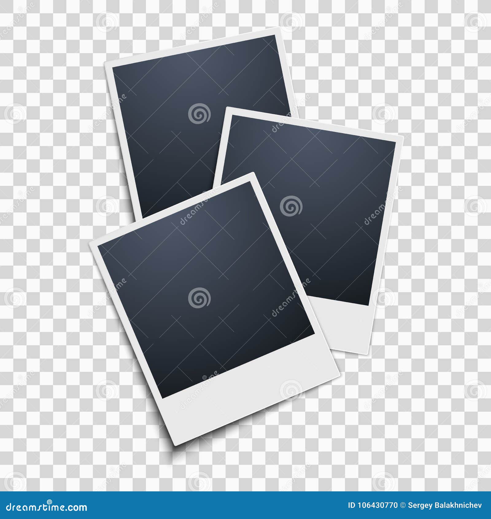 Polaroid On A Transparent Background. Three Photo Frames. Vector Stock ...