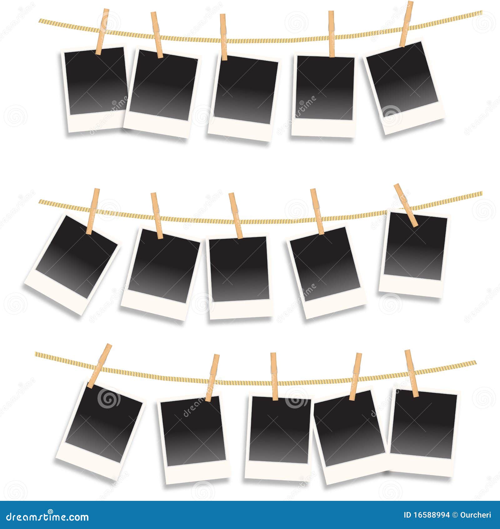 Polaroids Hanging On A Clothes Line Royalty-Free Stock Image ...