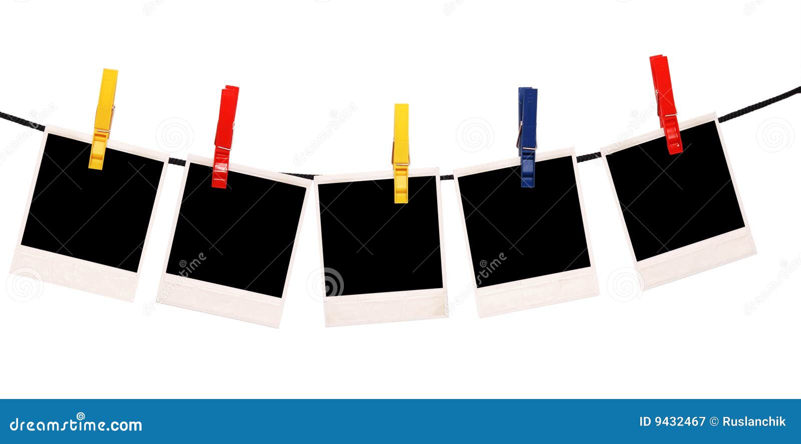 Polaroids Rope String Washing Line Royalty-Free Stock Photo ...