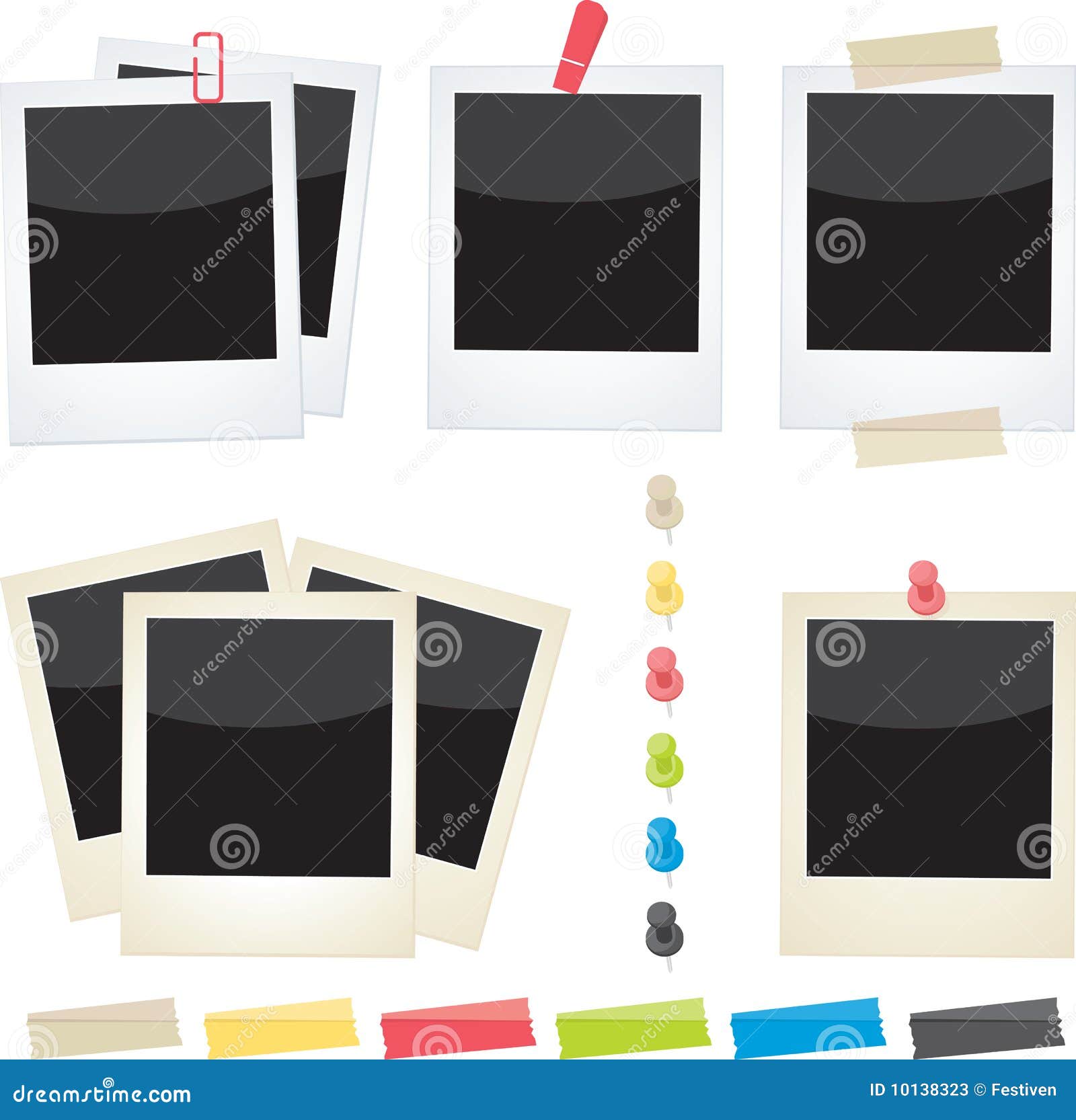 Polaroids Set stock vector. Illustration of instant, adhesive - 10138323