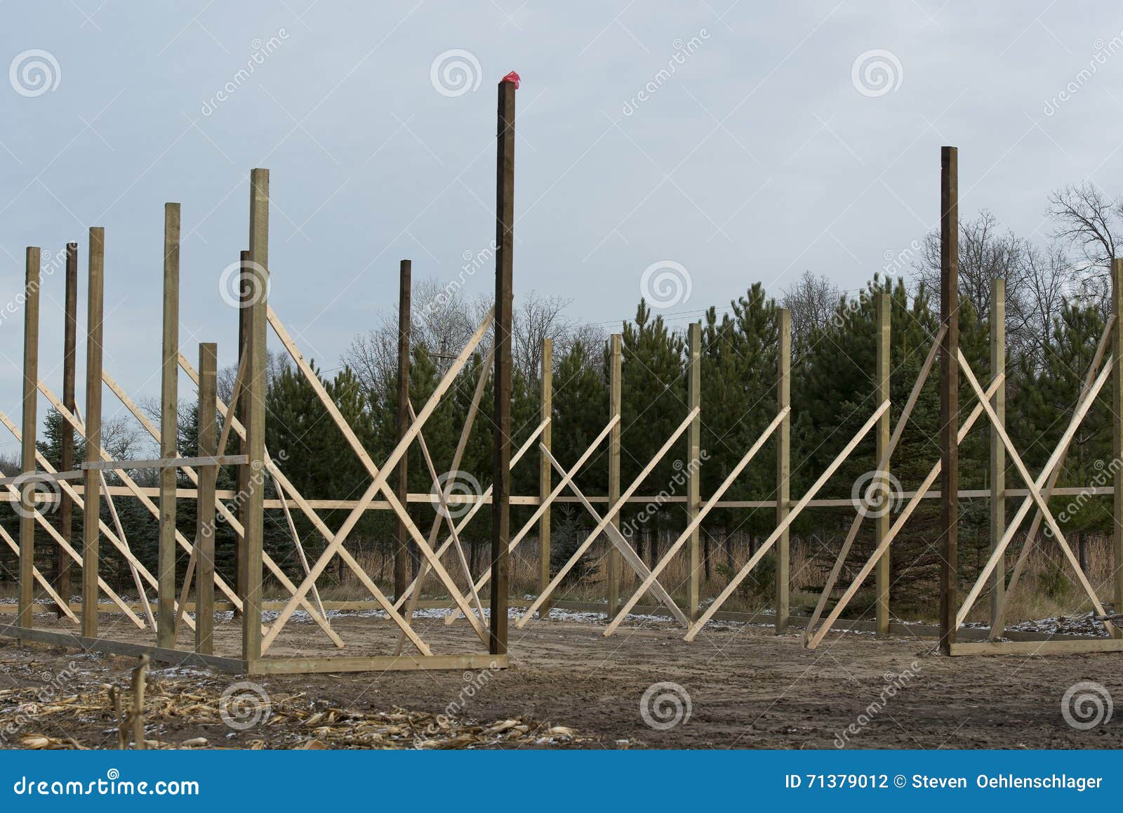 A Pole Barn Under Construction Stock Photo - Image of builing, garage ...