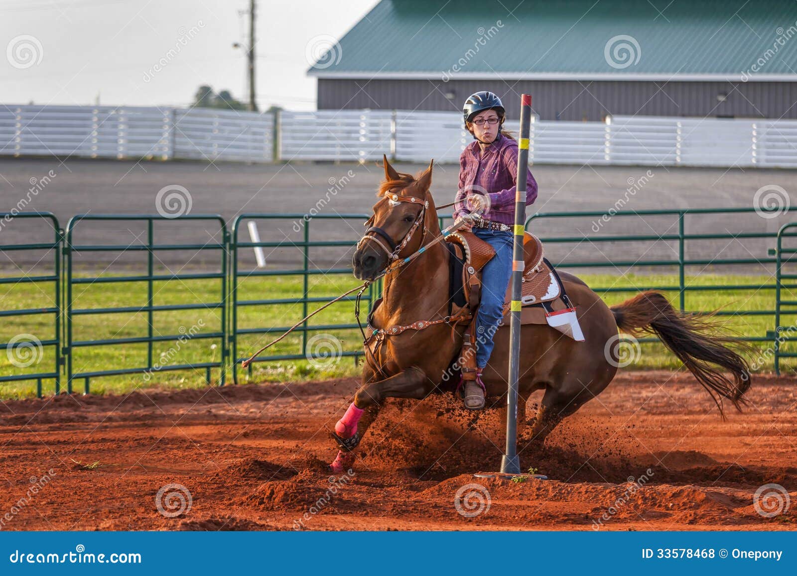 Pole Bender stock photo. Image of horsewoman, horse, rodeo - 33578468