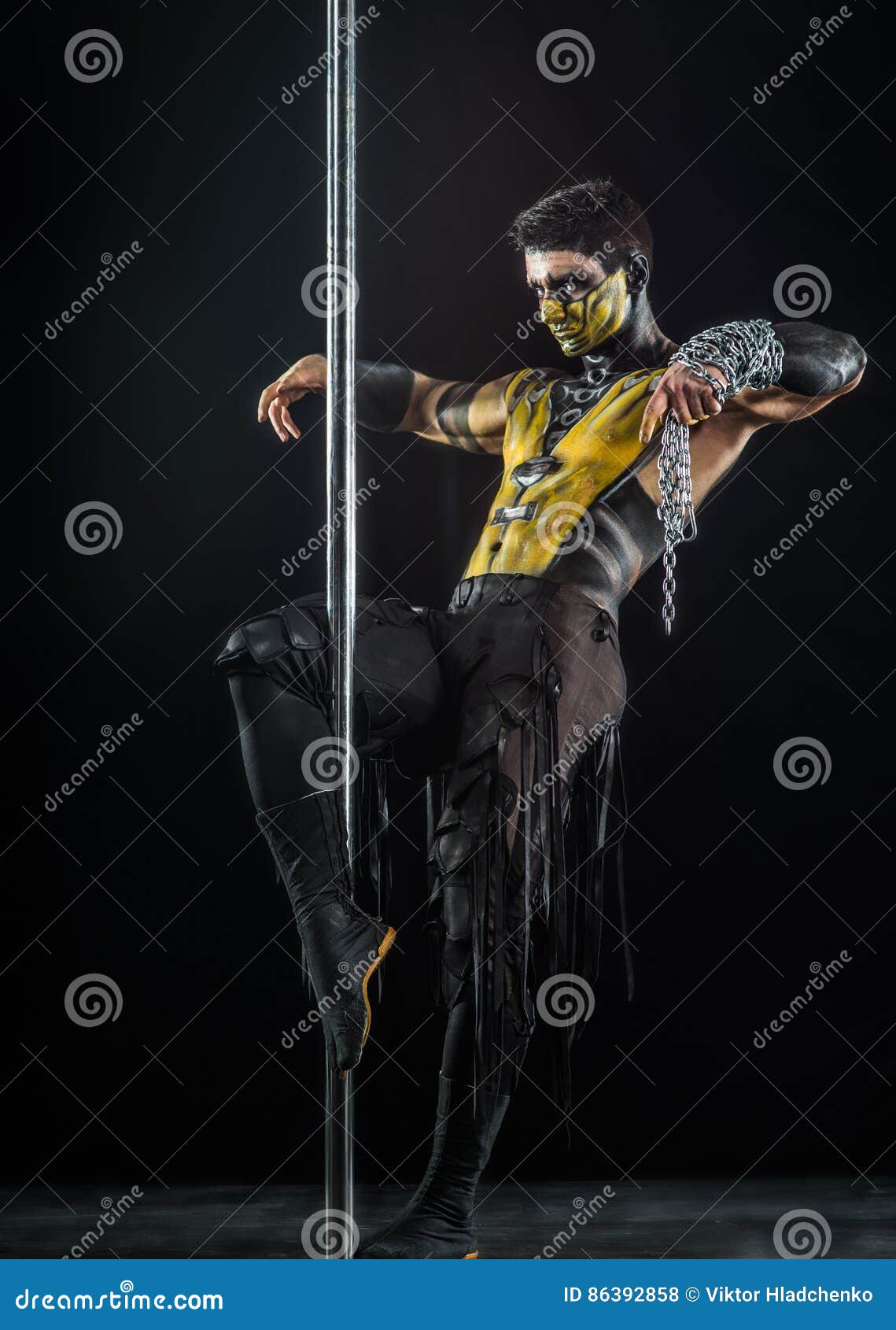 On the Pole Bodyart Scorpion Stock Photo - Image of pole, muscular ...