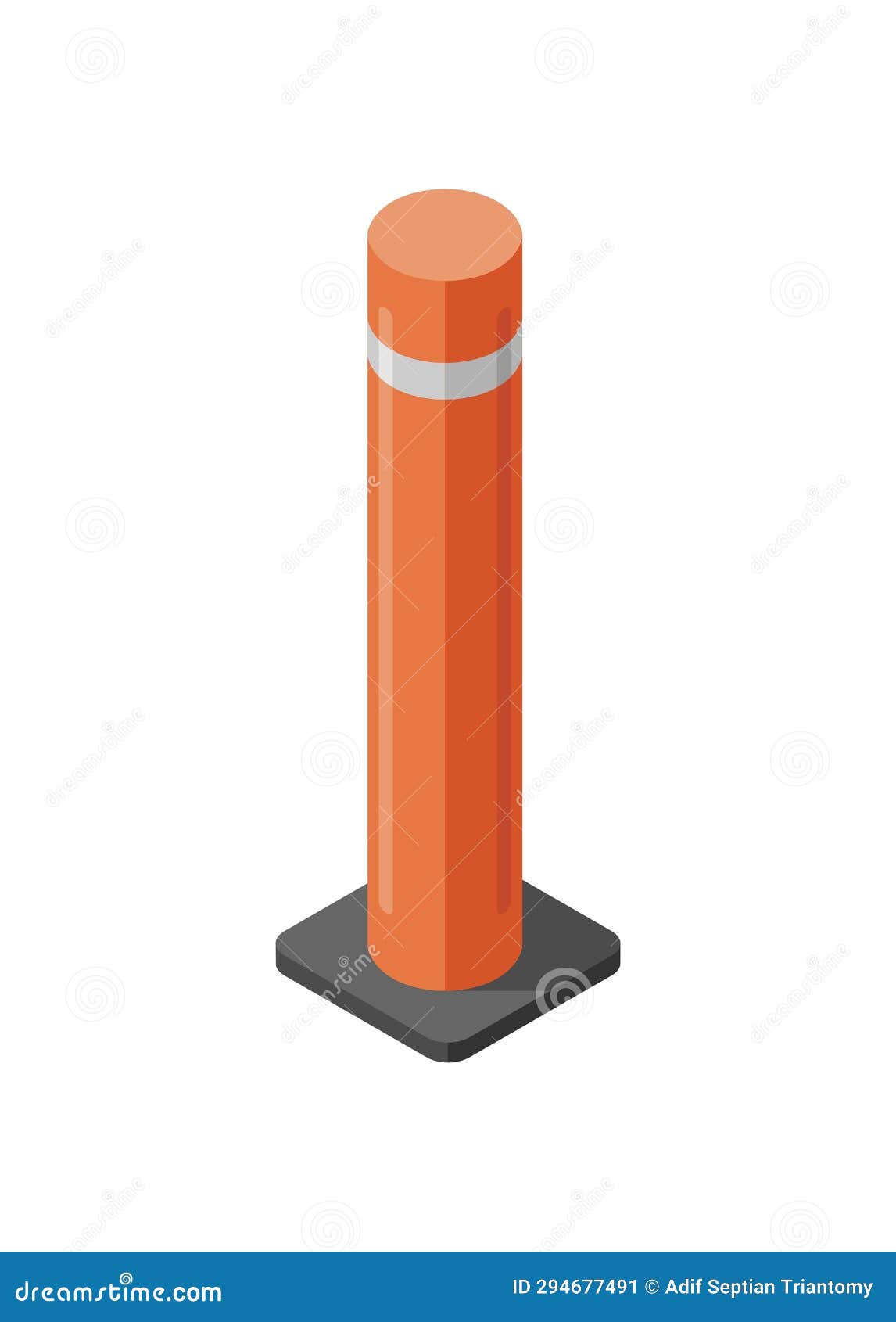 Pole Bollard. Simple Flat Illustration in Isometric View. Stock Illustration - Illustration of ...