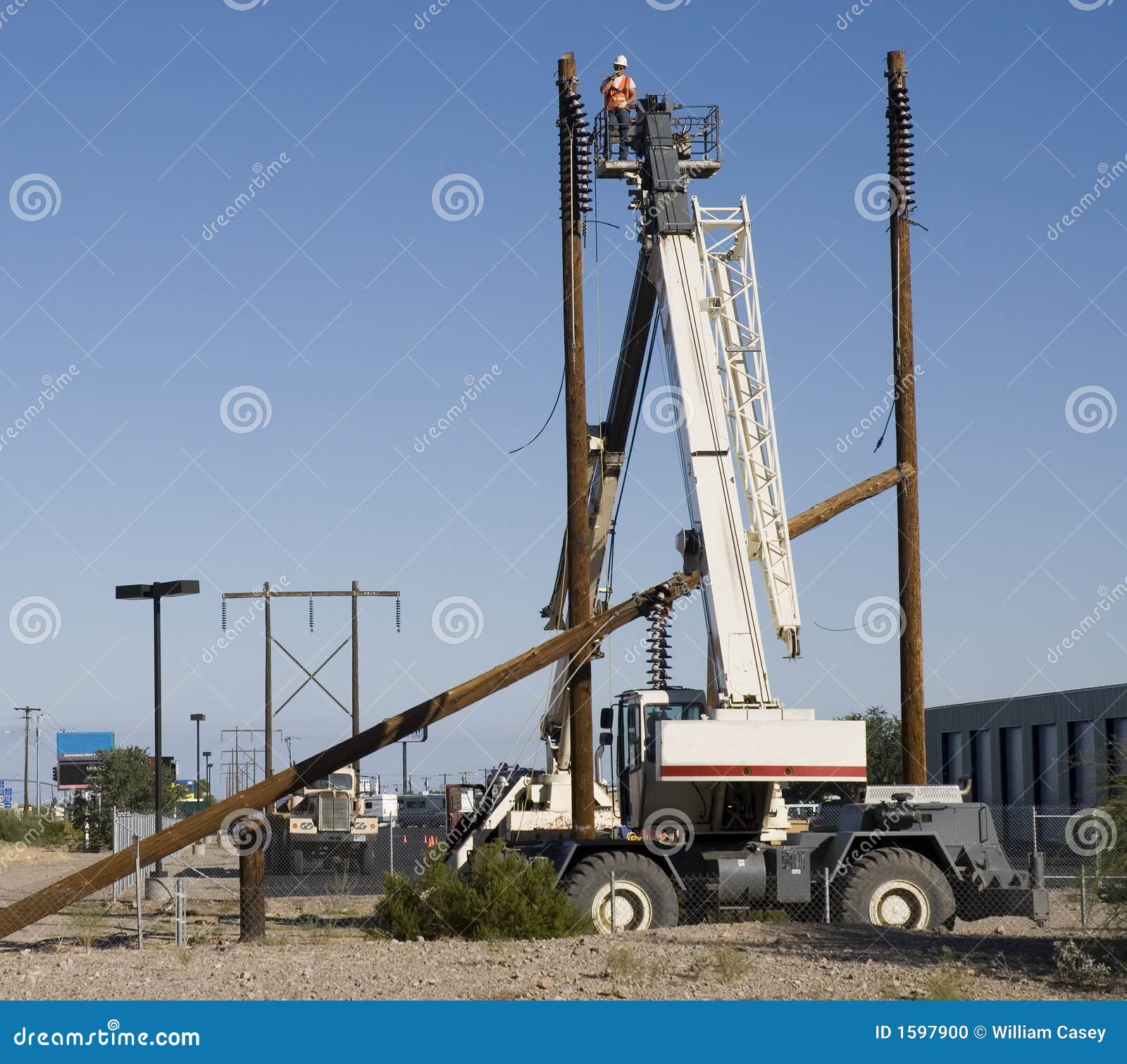 Pole construction stock photo. Image of high, line, steel - 1597900